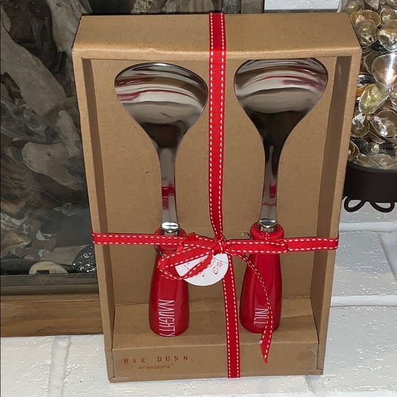Rae Dunn | Dining | Rae Dunn Holiday Serving Spoons Naughty Nice | Poshmark